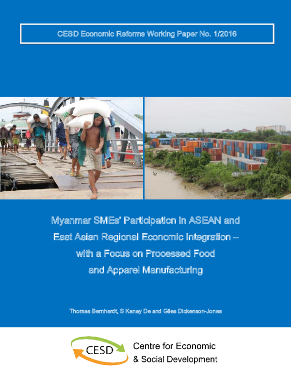 (PDF) Myanmar SMEss Participation in ASEAN and East Asian Regional ...