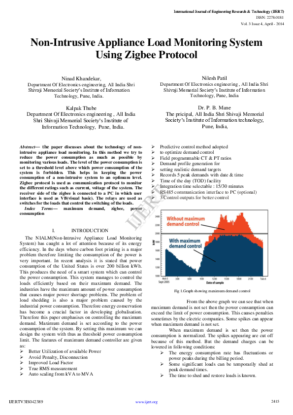 (PDF) Non-Intrusive Appliance Load Monitoring System Using Zigbee Protocol