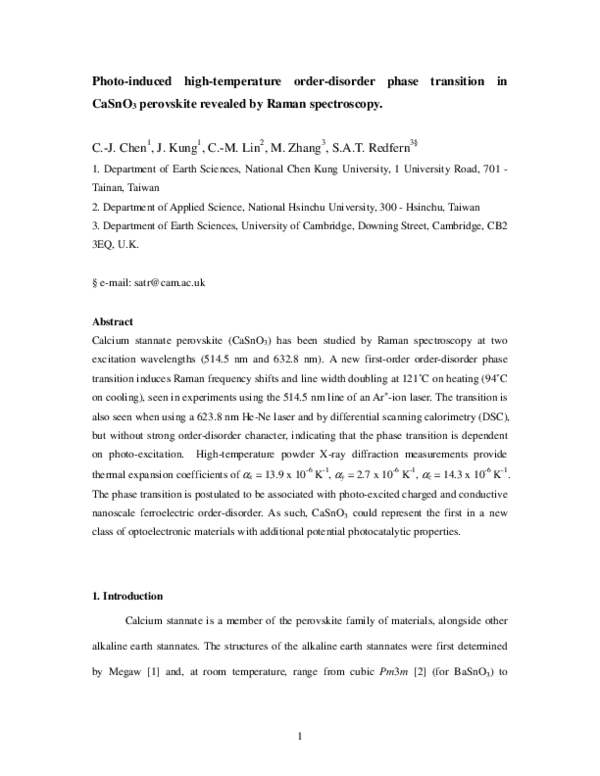 (PDF) Photo-induced high-temperature order-disorder phase transition in ...