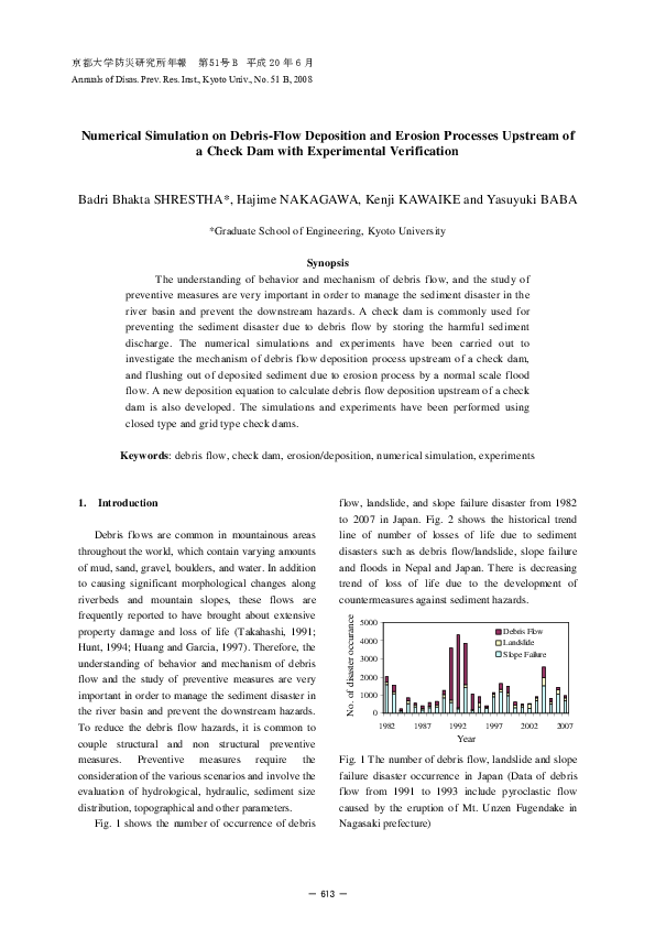 (PDF) Numerical Simulation on Debris-Flow Deposition and Erosion Processes Upstream of a Check ...