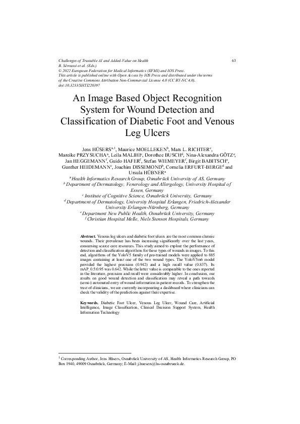 (PDF) An Image Based Object Recognition System for Wound Detection and ...