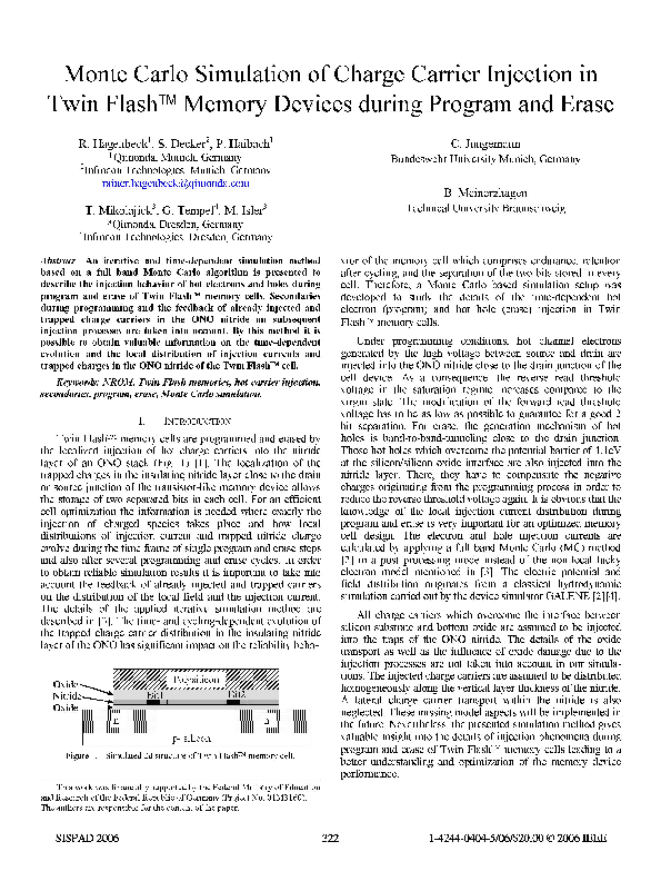 (PDF) Monte Carlo Simulation of Charge Carrier Injection in Twin Flash Memory Devices during ...