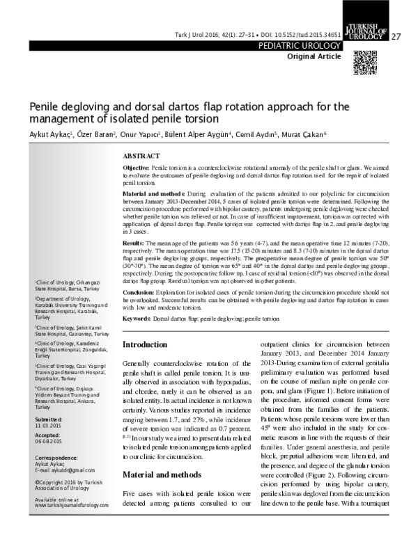 (PDF) Penile degloving and dorsal dartos flap rotation approach for the ...