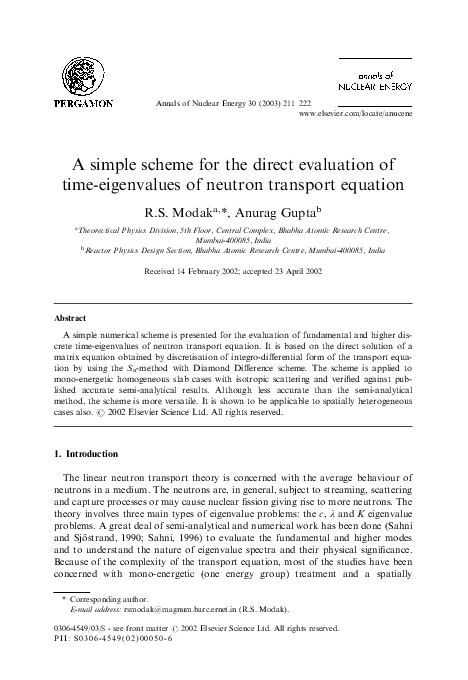 (PDF) A simple scheme for the direct evaluation of time-eigenvalues of ...