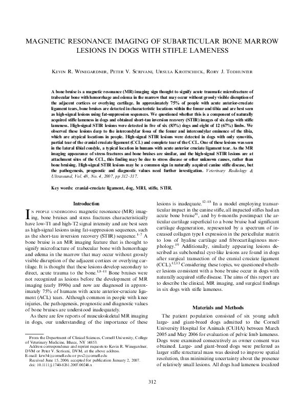 (PDF) Magnetic Resonance Imaging of Subarticular Bone Marrow Lesions in ...