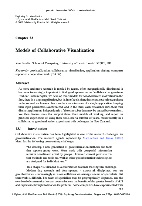 (PDF) Models of Collaborative Visualization