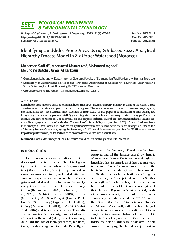(PDF) Identifying Landslides Prone-Areas Using GIS-based Fuzzy Analytical Hierarchy Process ...