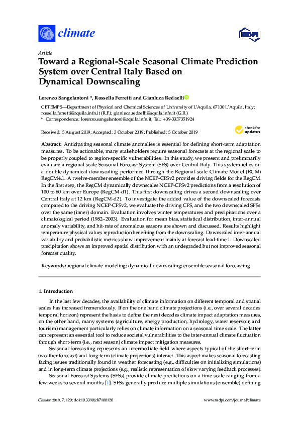 (PDF) Toward a regional-scale seasonal climate prediction system over ...