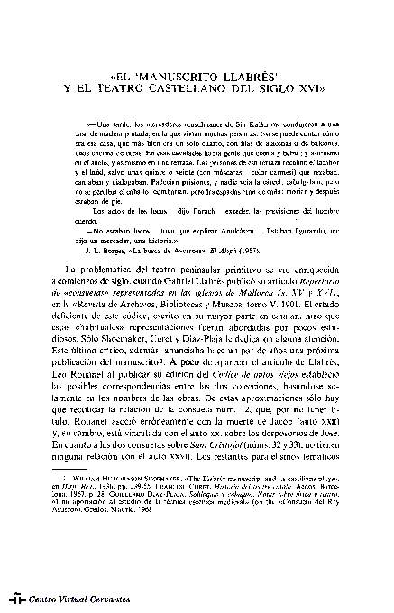 (PDF) El «manuscrito Llabrés» y el teatro castellano del siglo XVI