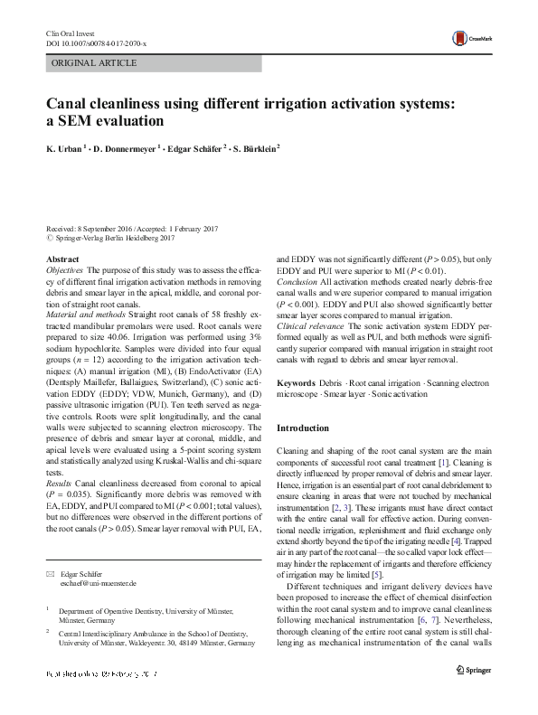 (PDF) Canal cleanliness using different irrigation activation systems ...