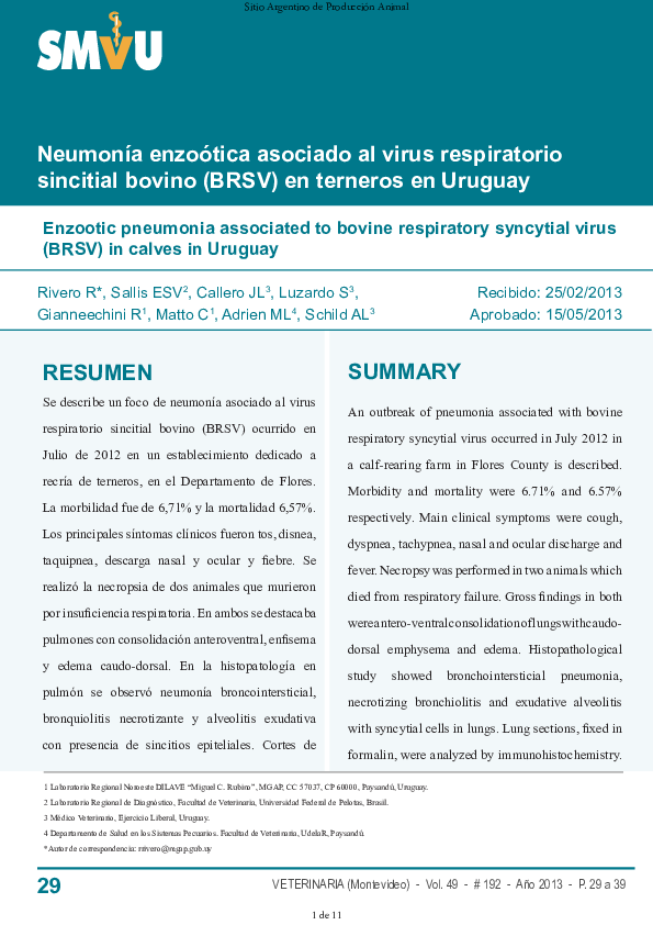 (PDF) Neumonía enzoótica asociada al virus respiratorio sincitial ...