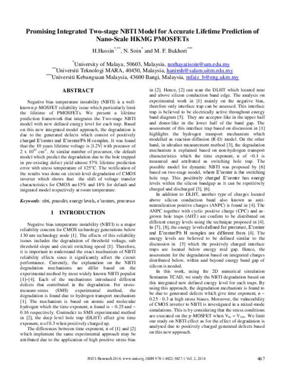 (PDF) Investigation on Impact of Different Defects based on Different Trap Energy Level in the ...