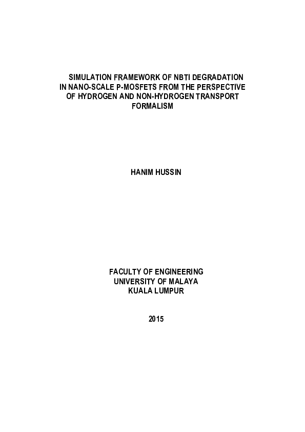 (PDF) Simulation framework of NBTI degradation in nano-scale p-MOSFETs ...