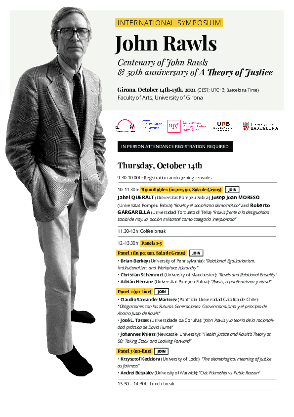 (PDF) John Rawls International Symposium - Centenary of John Rawls ...
