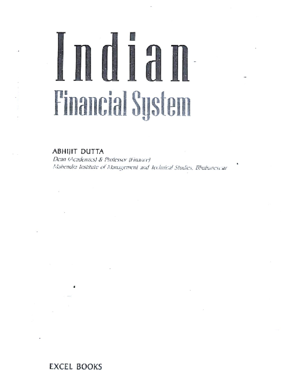 (PDF) Indian Financial System