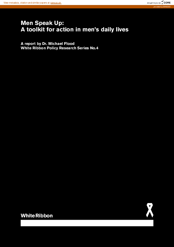 (PDF) Men Speak Up:A Toolkit For Action In Men'S Daily Lives