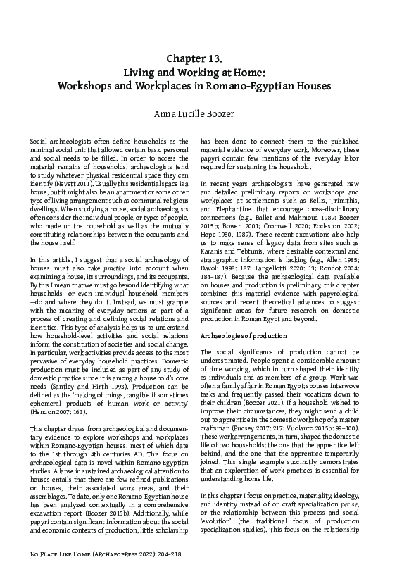 (PDF) Boozer, Anna L. (2022) “Living and Working at Home: Workshops and ...