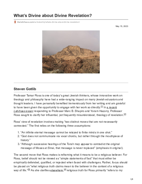 (PDF) What's Divine about Divine Revelation?