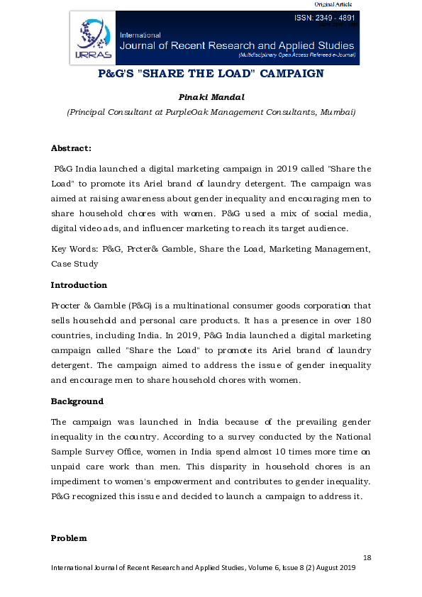 (PDF) PGS SHARE THE LOAD CAMPAIGN