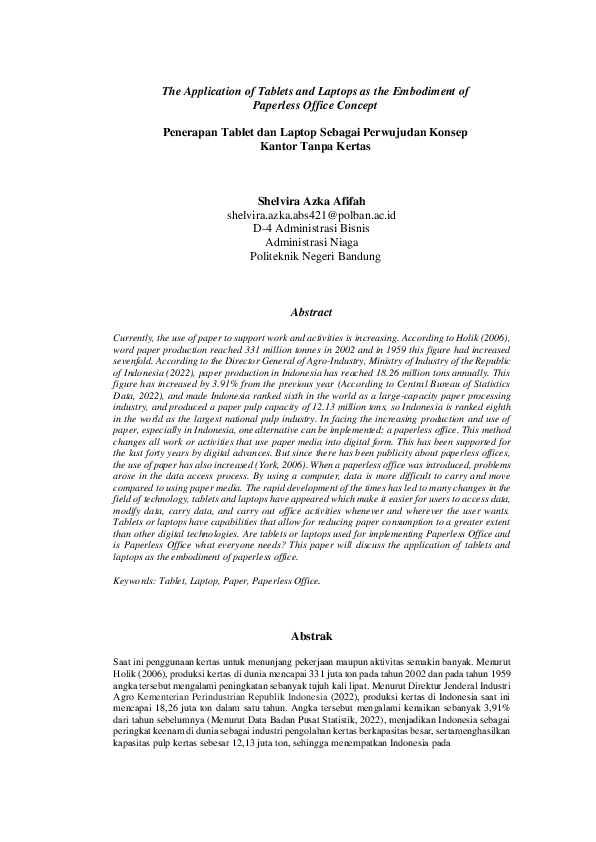 (PDF) The Application of Tablets and Laptops as the Embodiment of ...