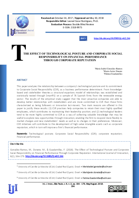(PDF) The Effect of Technological Posture and Corporate Social Responsibility on Financial ...