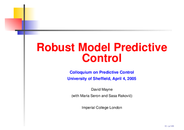 (PDF) Robust Model-Predictive Control