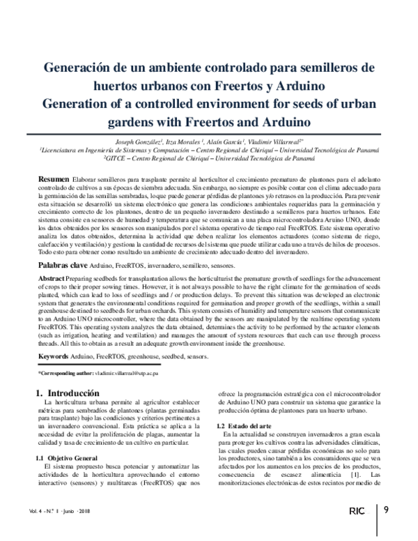 (PDF) Generación de un ambiente controlado para semilleros de huertos ...