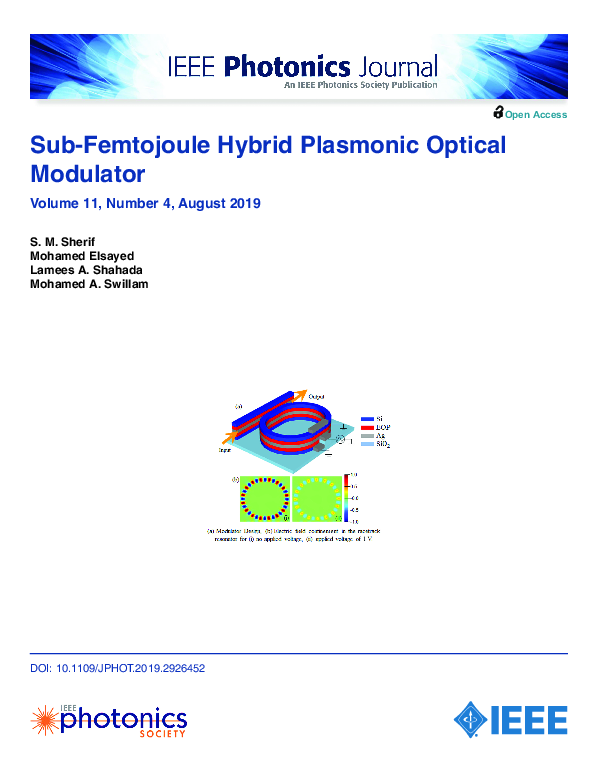 Pdf Sub Femtojoule Hybrid Plasmonic Optical Modulator Mohamed Sherif