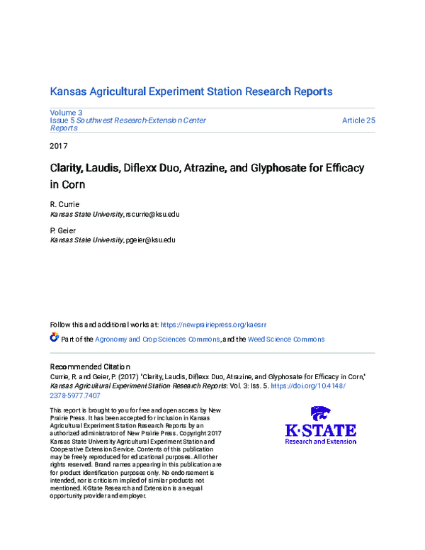 (PDF) Clarity, Laudis, Diflexx Duo, Atrazine, and Glyphosate for ...