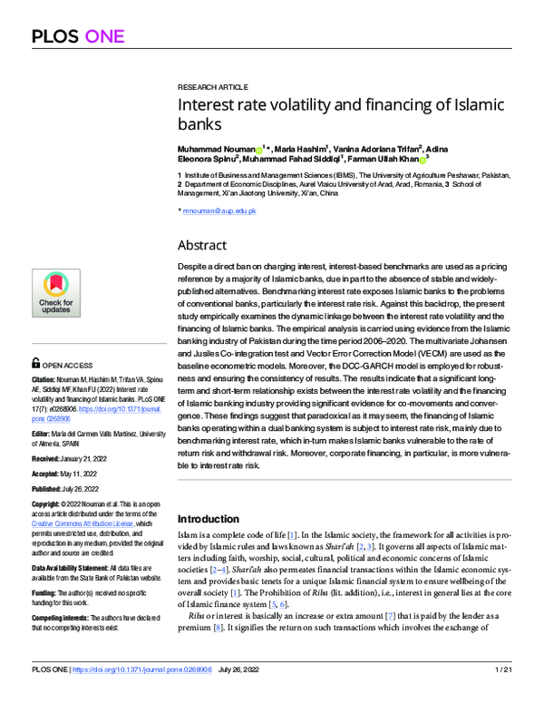 (PDF) Interest rate volatility and financing of Islamic banks