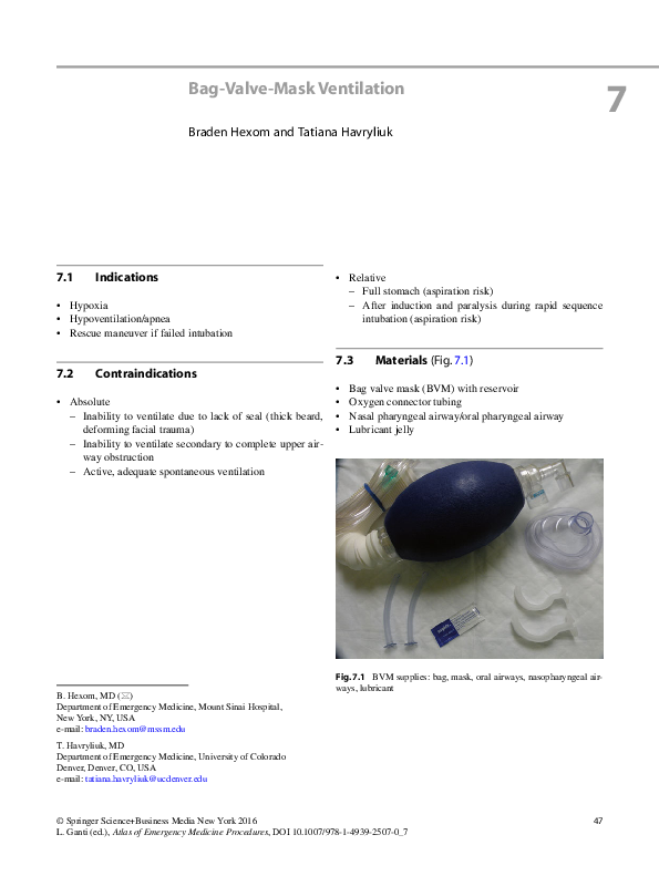 (PDF) Bag-Valve-Mask Ventilation