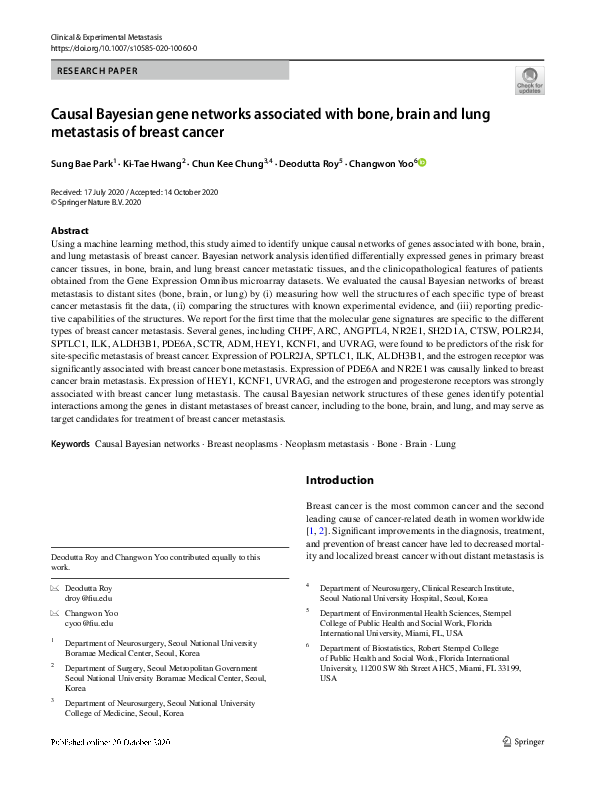 (PDF) Causal Bayesian gene networks associated with bone, brain and ...