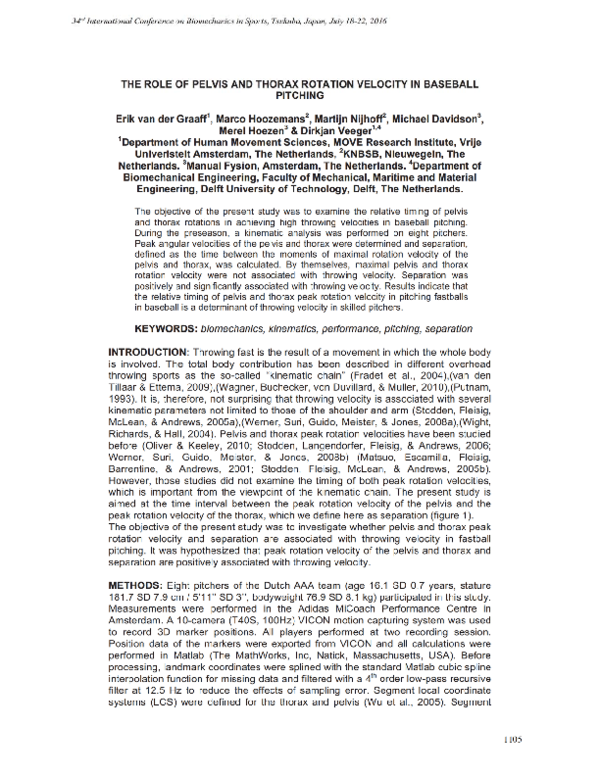 (PDF) Trunk axial rotation in baseball pitching and batting