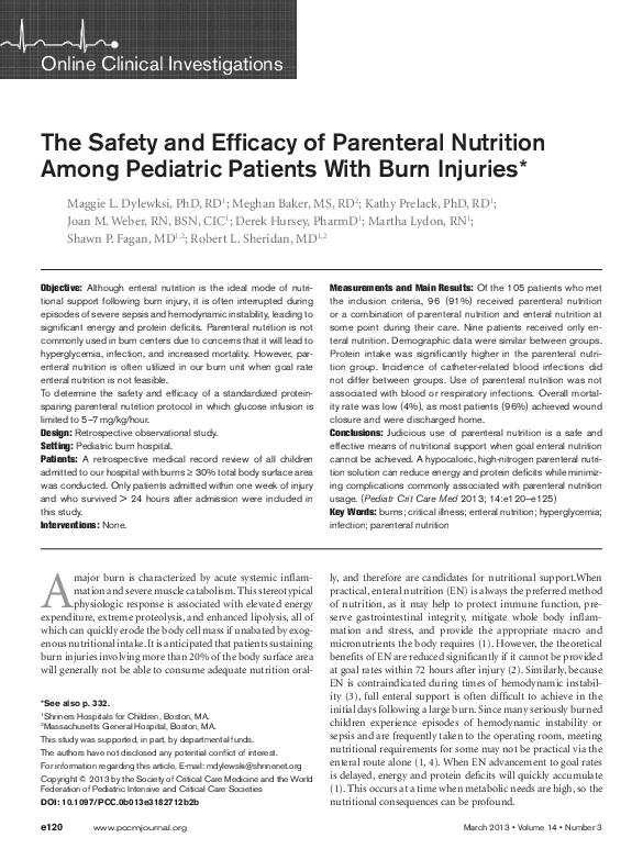 (PDF) The Safety and Efficacy of Parenteral Nutrition Among Pediatric ...