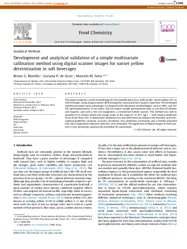 Pdf Development And Analytical Validation Of A Simple Multivariate Calibration Method Using