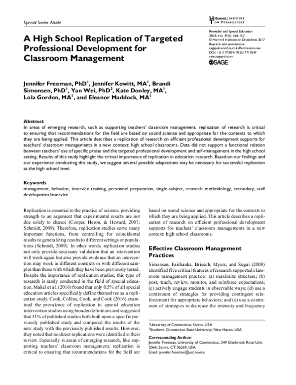 (PDF) A High School Replication of Targeted Professional Development ...