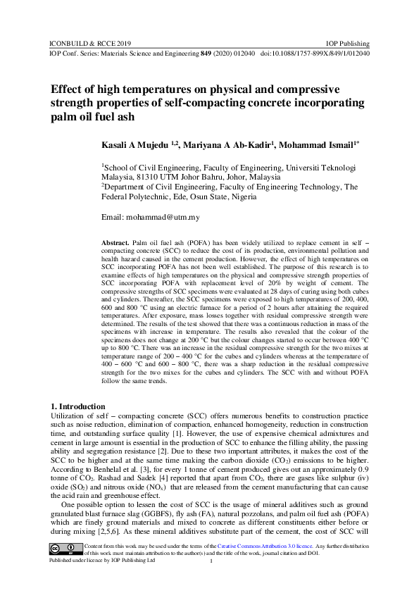 (PDF) Effect of high temperatures on physical and compressive strength ...