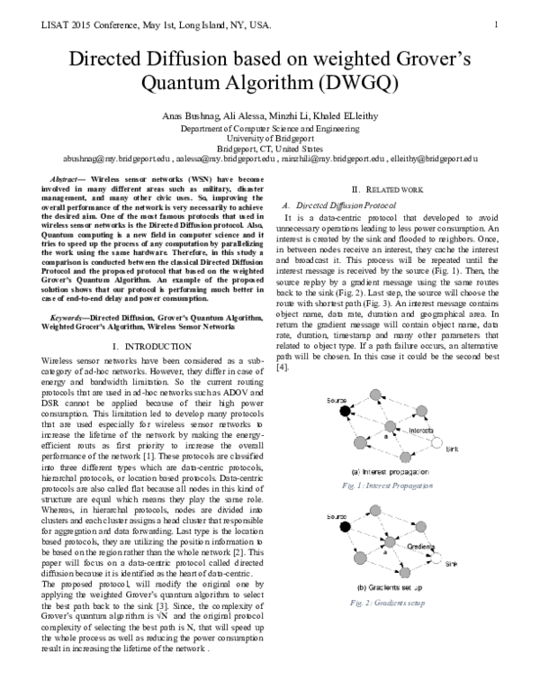 (PDF) Directed diffusion based on weighted Grover's quantum algorithm (DWGQ)