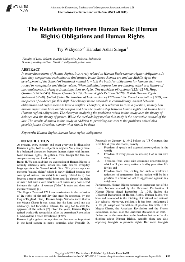 (PDF) The Relationship Between Human Basic (Human Rights) Obligations ...