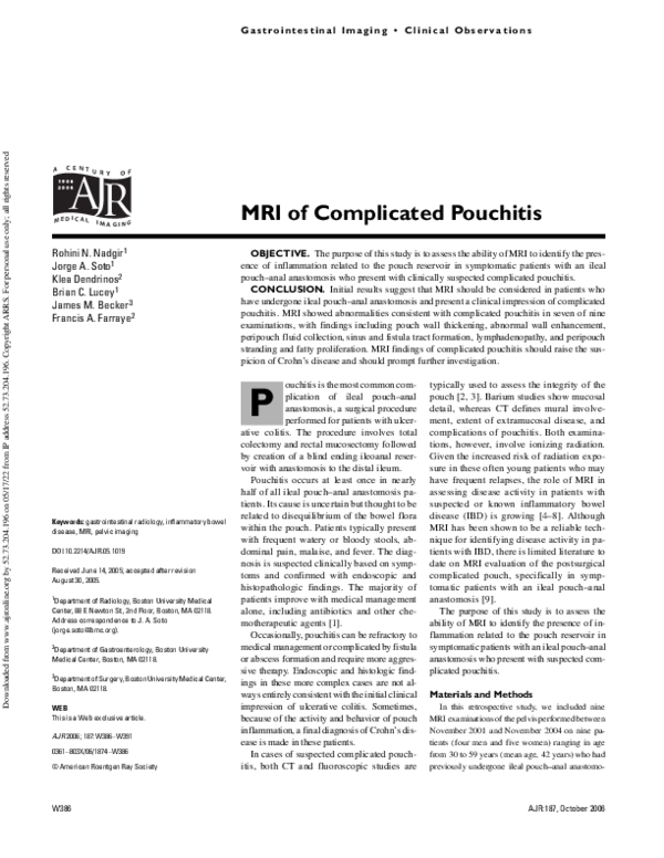 (PDF) MRI of Complicated Pouchitis