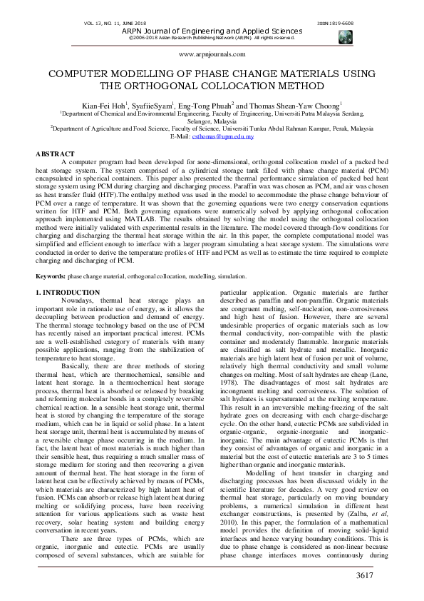 (PDF) Computer Modelling of Phase Change Materials Using the Orthogonal ...
