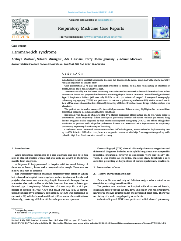 (PDF) Hamman-Rich syndrome