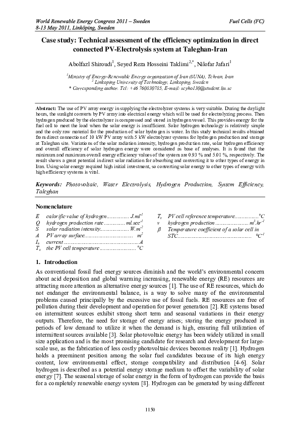 (PDF) Case Study: Technical Assessment of the Efficiency Optimization in Direct Connected PV ...