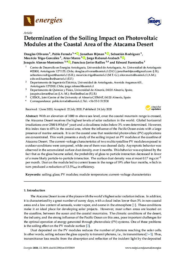 (PDF) Soiling Effects on Coastal PV Modules in Atacama Desert