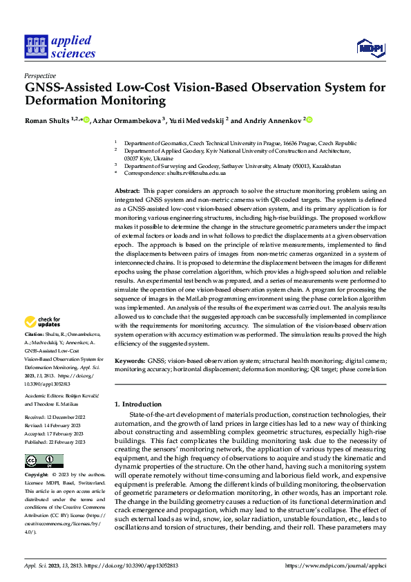(PDF) GNSS-Assisted Low-Cost Vision-Based Observation System for ...