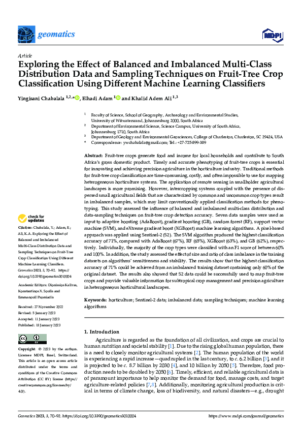 (PDF) Exploring the Effect of Balanced and Imbalanced Multi-Class Distribution Data and Sampling ...