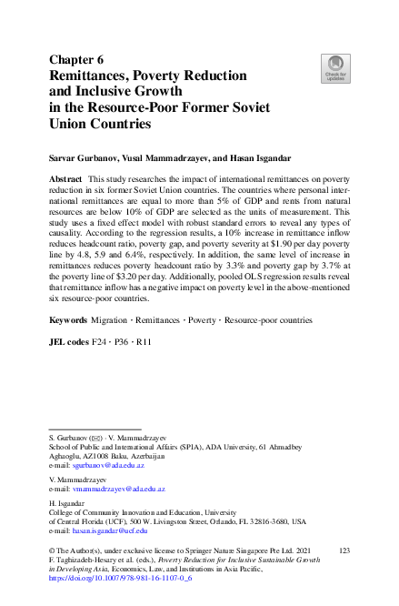 (PDF) Remittances, Poverty Reduction and Inclusive Growth in the ...