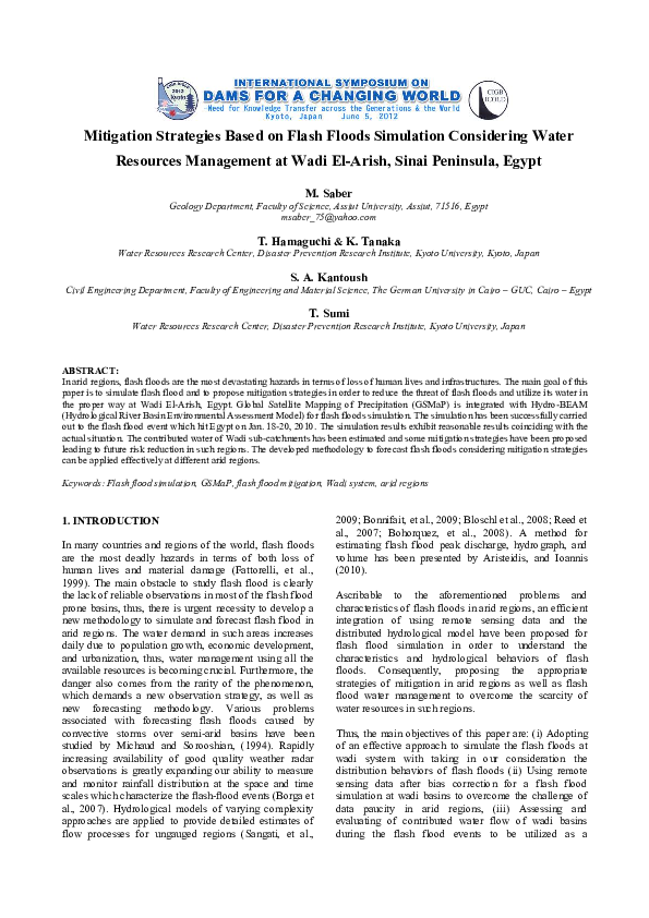 (PDF) Mitigation Strategies Based on Flash Floods Simulation Considering Water Resources ...