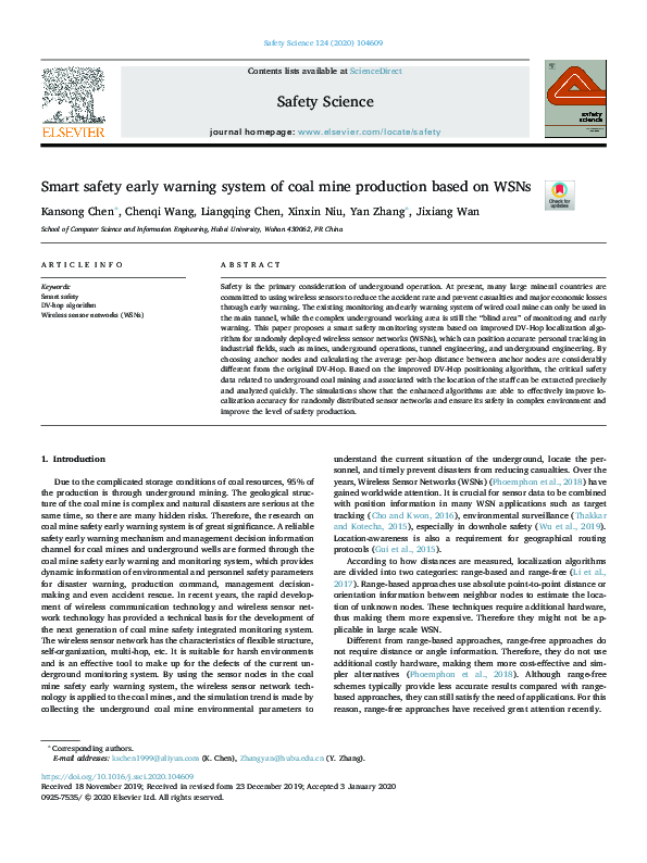 (PDF) Smart safety early warning system of coal mine production based ...