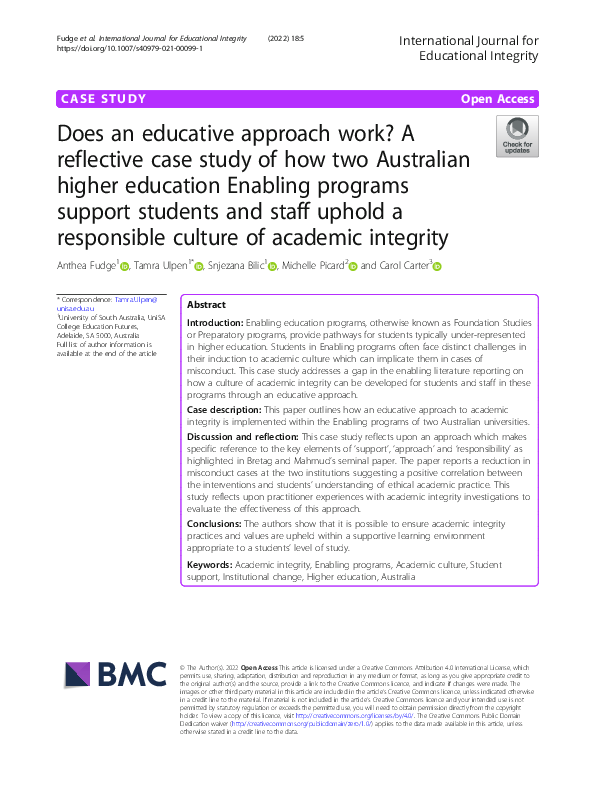 (PDF) Does an educative approach work? A reflective case study of how ...
